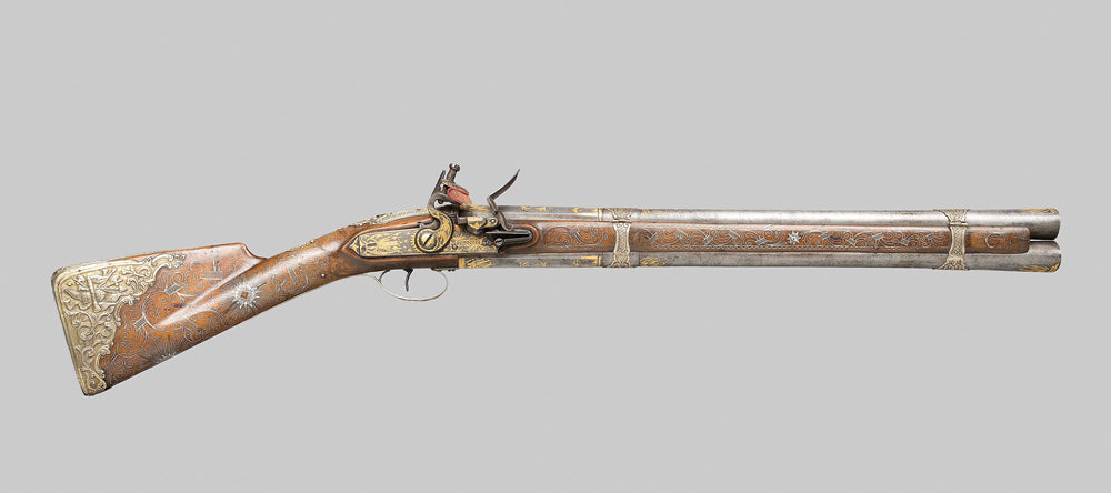 Double-Barreled Flintlock Blunderbuss by Artist Unknown – MuseumPrints