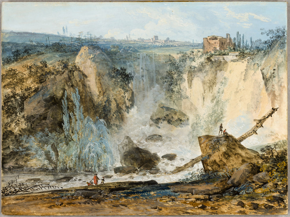 Waterfall by Louis Gabriel Moreau – MuseumPrints